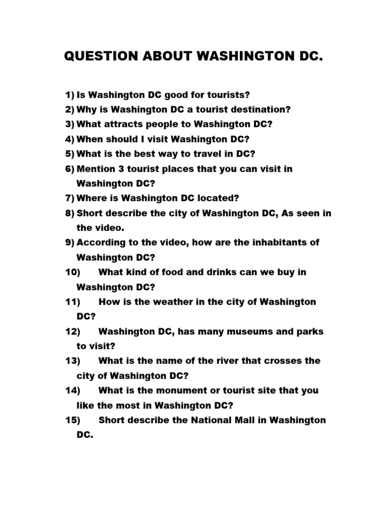 Washington DC Tourism Guide: Key Insights | PDF | Social Science