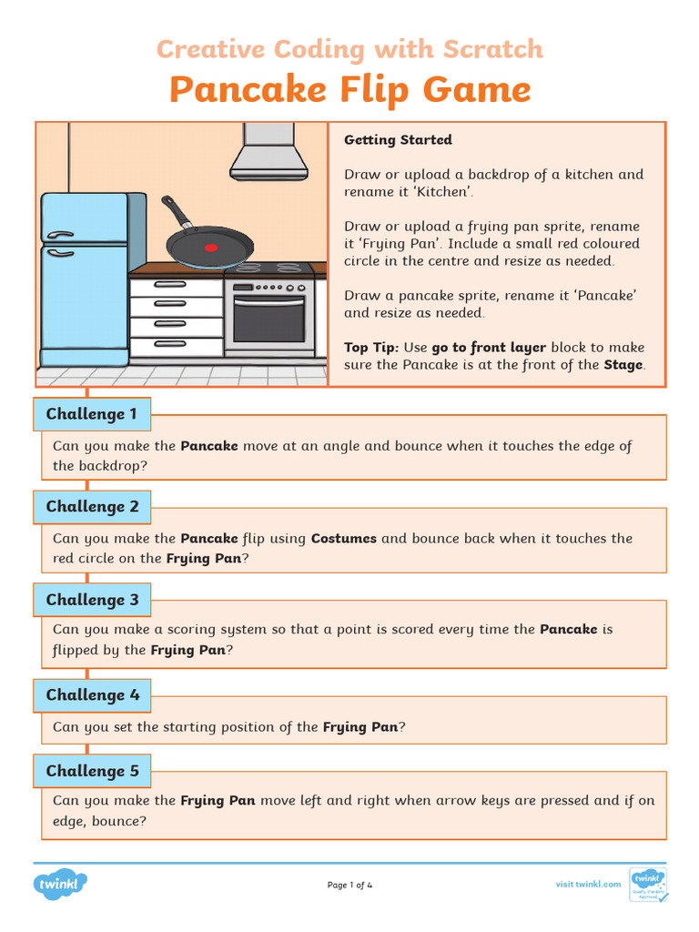 Pancake Flip Game | PDF | Scratch (Programming Language)