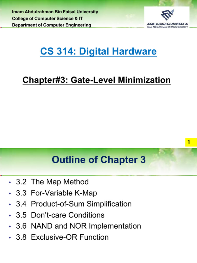 Ch3-Gate Level Minimization | PDF