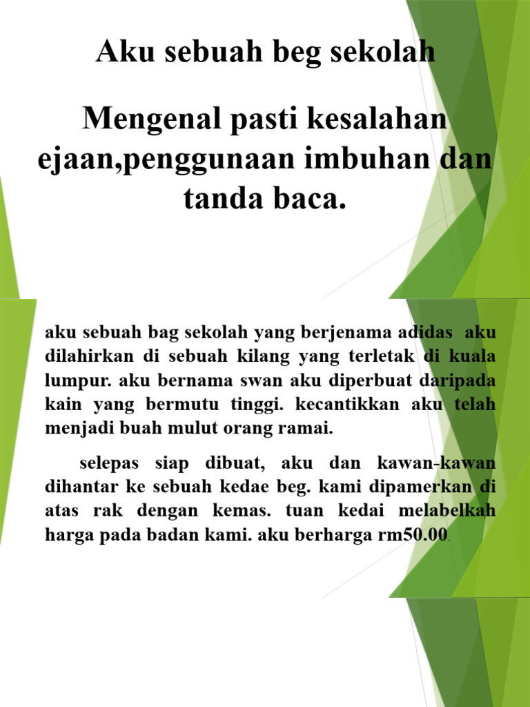 Aku Sebuah Beg Sekolah Pdf Gaya Hidup