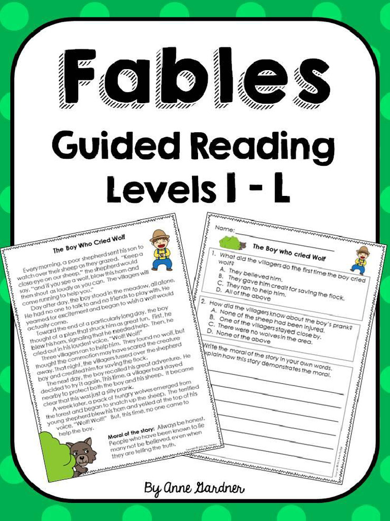 10 - Aesop's Fables With Reading Comprehension Questions - Guided ...
