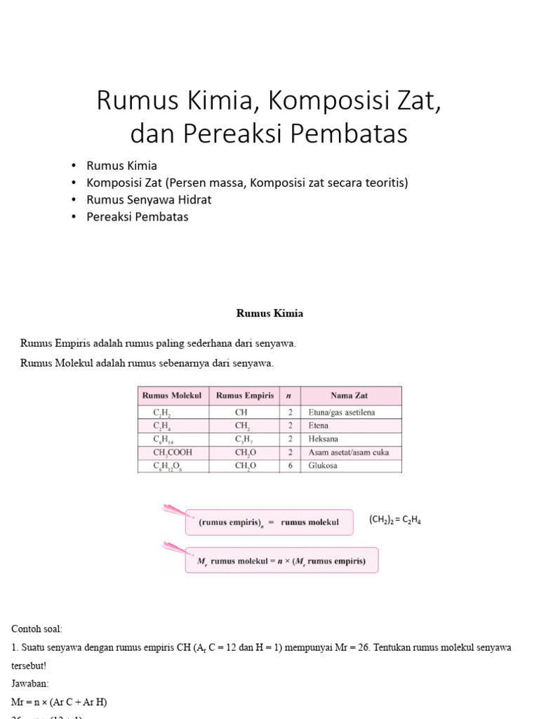 Rumus Kimia dan Komposisi Zat Kimia | PDF