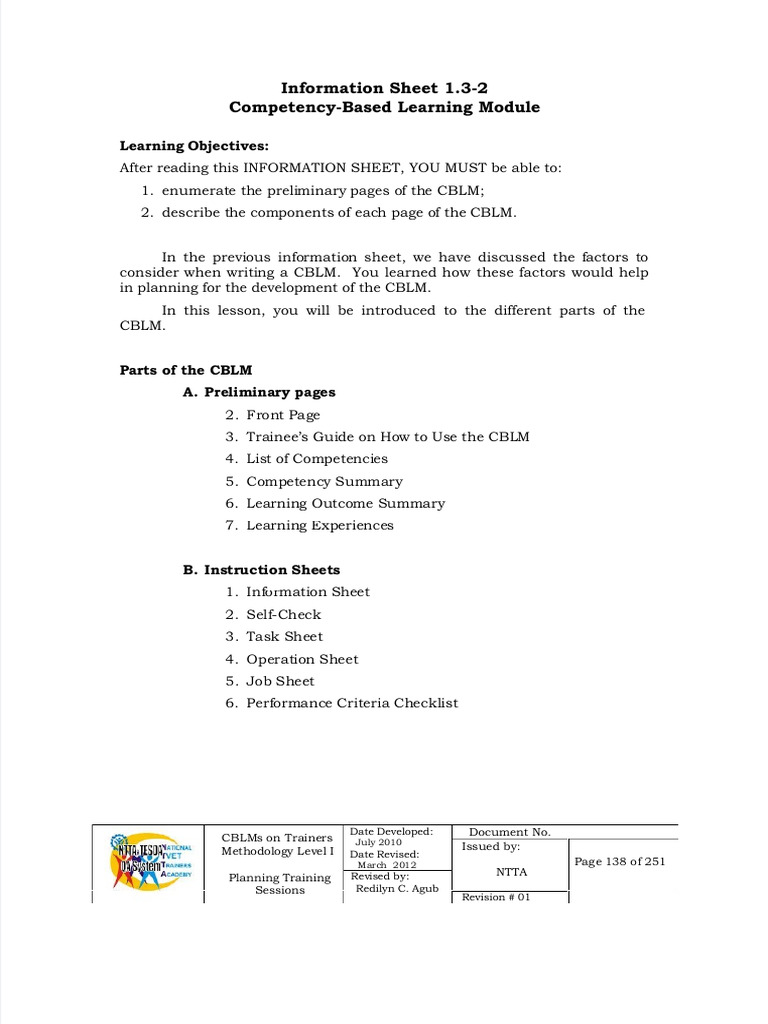 Competency-Based Learning Module | Download Free PDF | Learning ...