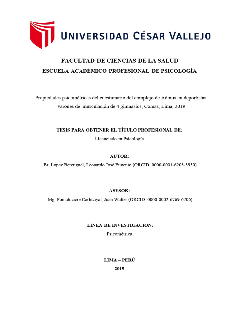 Complejo Adonis Lopez | PDF | Validez (Estadísticas)