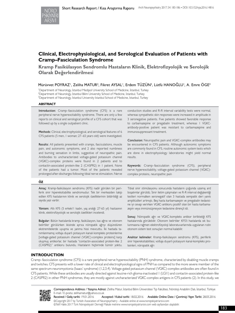 Cramp-Fasciculation Syndrome | PDF | Chronic Fatigue Syndrome ...