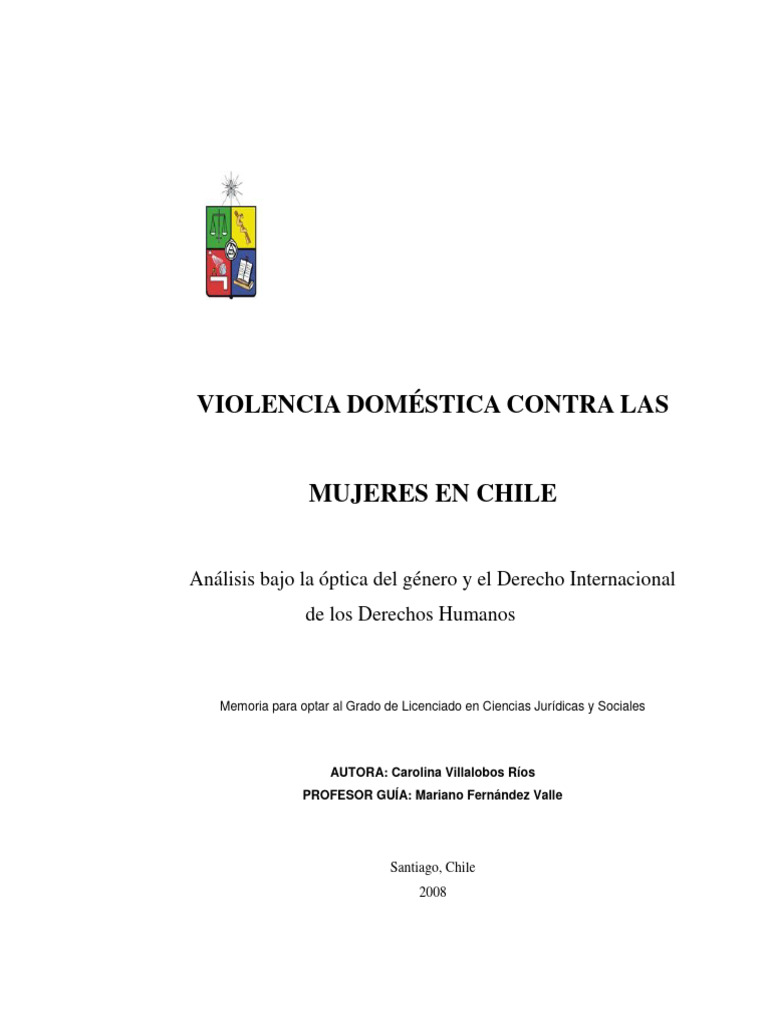 Violencia doméstica contra las mujeres en chile | Descargar gratis PDF | La violencia contra las ...