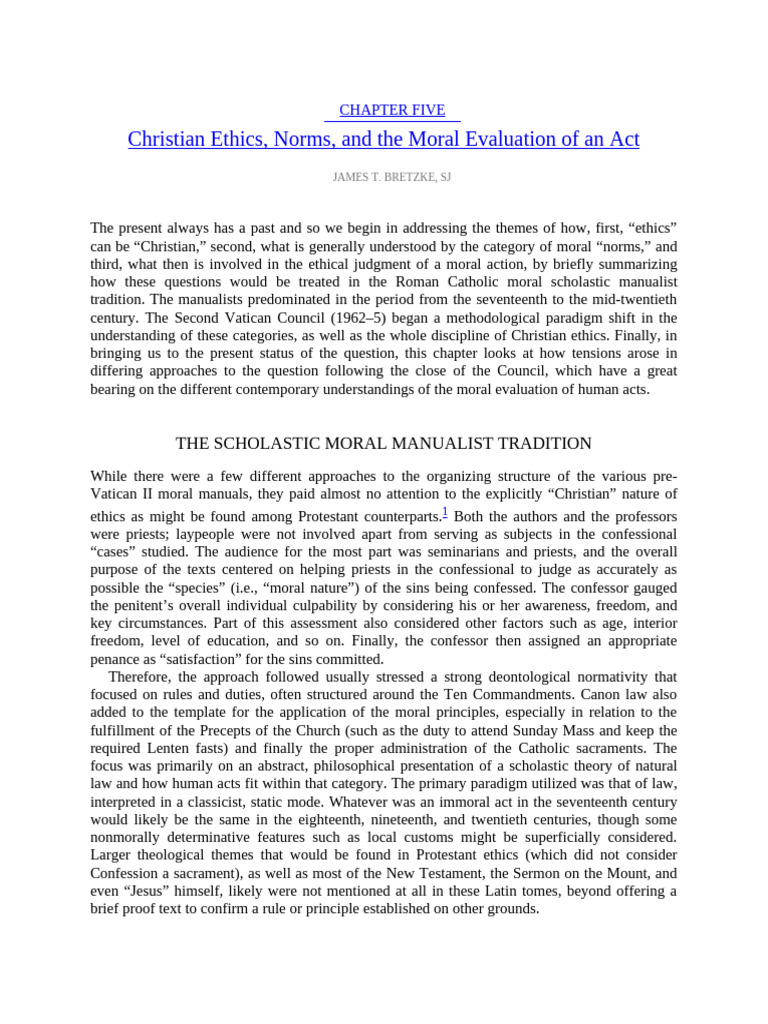 Bretzke - Christian Ethics, Norms, and The Moral Evaluation of An Act ...