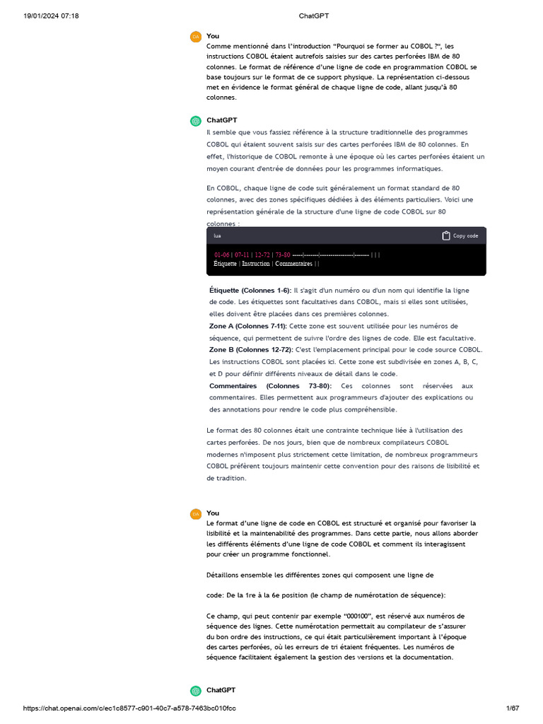 COBOL | PDF | Programmation informatique | Programme informatique