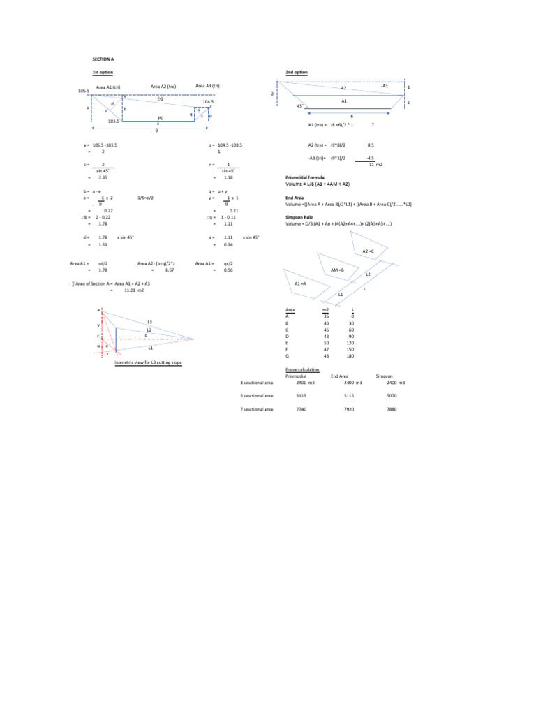 Earthwork Calculation_sectional area | PDF