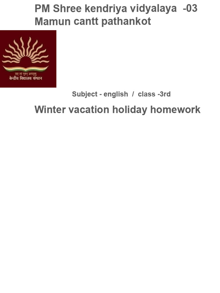 class 3b holiday homework | PDF