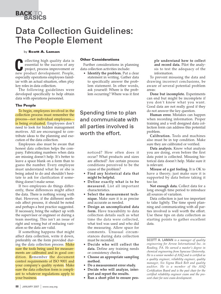 Essential Data Collection Guidelines | PDF | Data | Data Collection