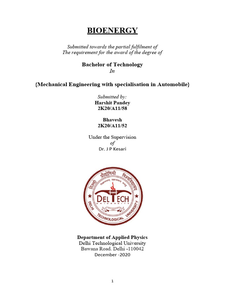 Bme A Project | PDF | Anaerobic Digestion | Biofuel