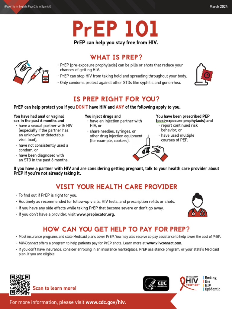 CDC Hiv Consumer Info Sheet Prep101 2024 508 | PDF | Medicare (Estados ...