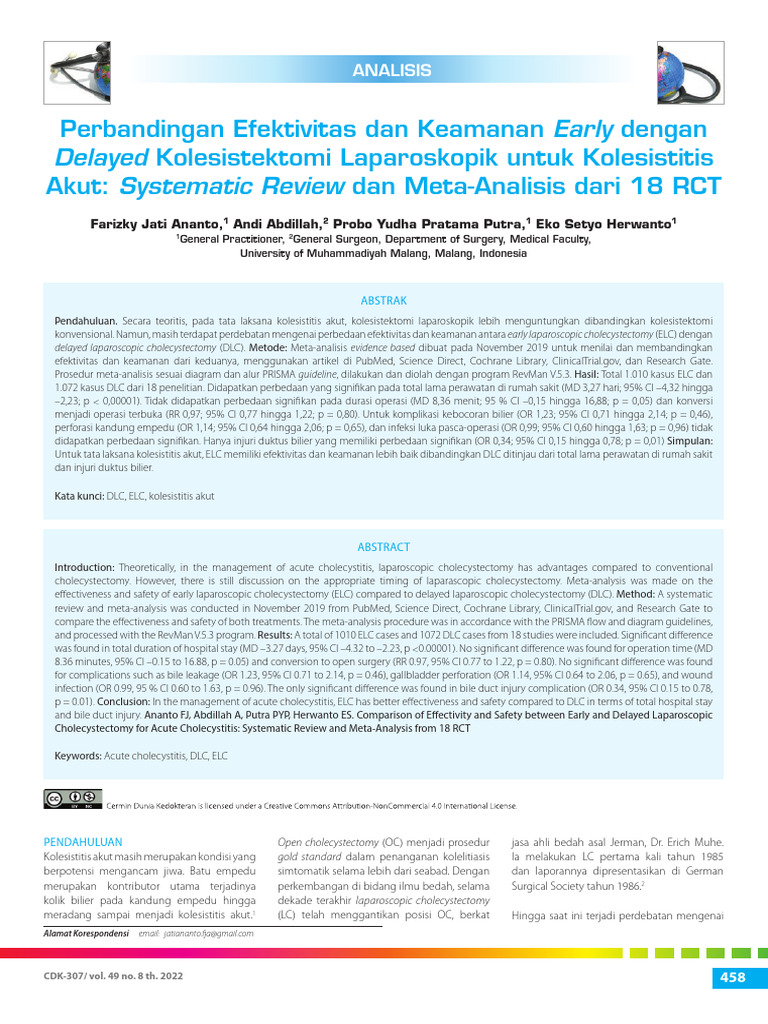 Delayed Kolesistektomi Laparoskopik Untuk Kolesistitis | PDF
