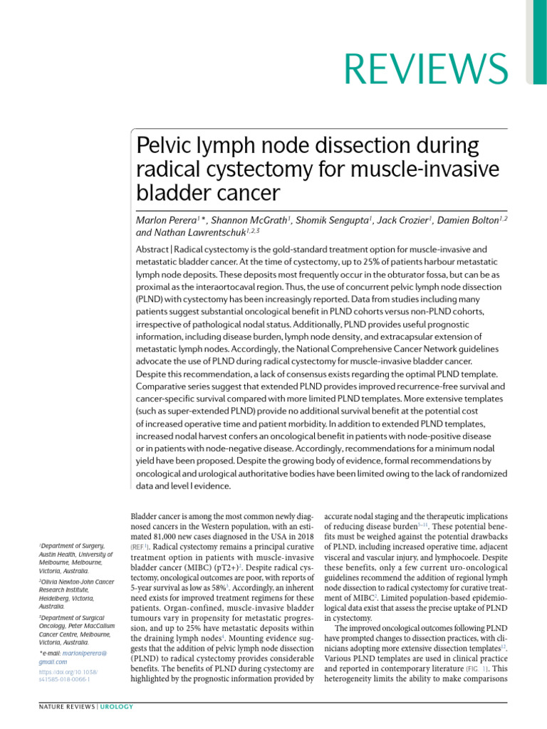 Pelvic Lymph Node Dissection Durin Radical Cystectomy For Muscle