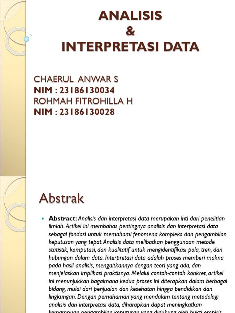 Analisis Dan Interpretasi Data | PDF