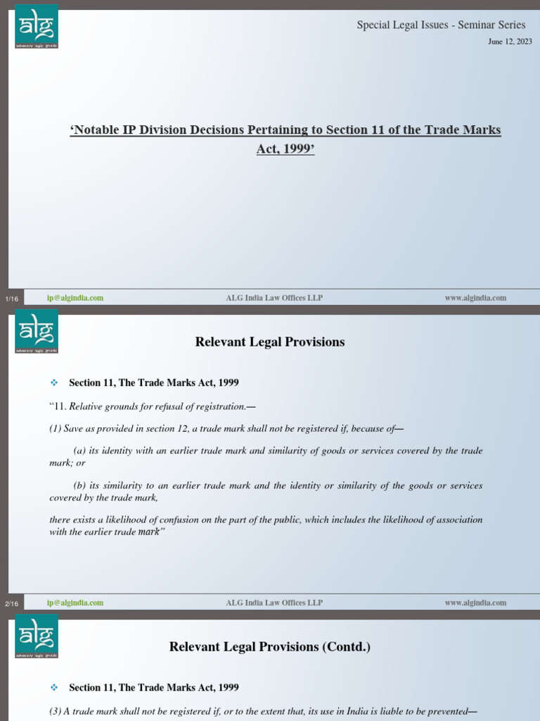 Trademark Law Insights: Section 11 Cases | PDF | Trademark | Civil Law ...