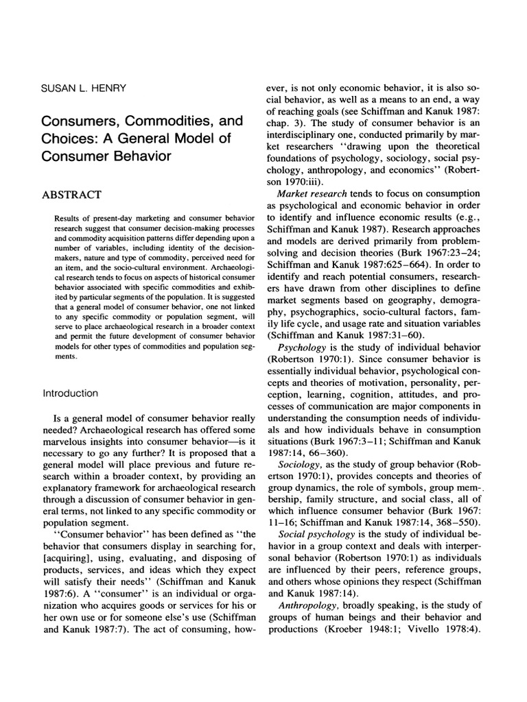 Consumers, Commodities, and Choices | PDF | Consumer Behaviour | Behavior
