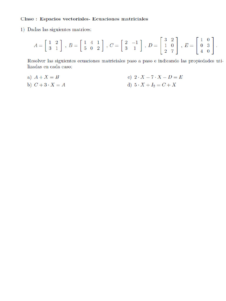 Ecuaciones Matriciales | PDF