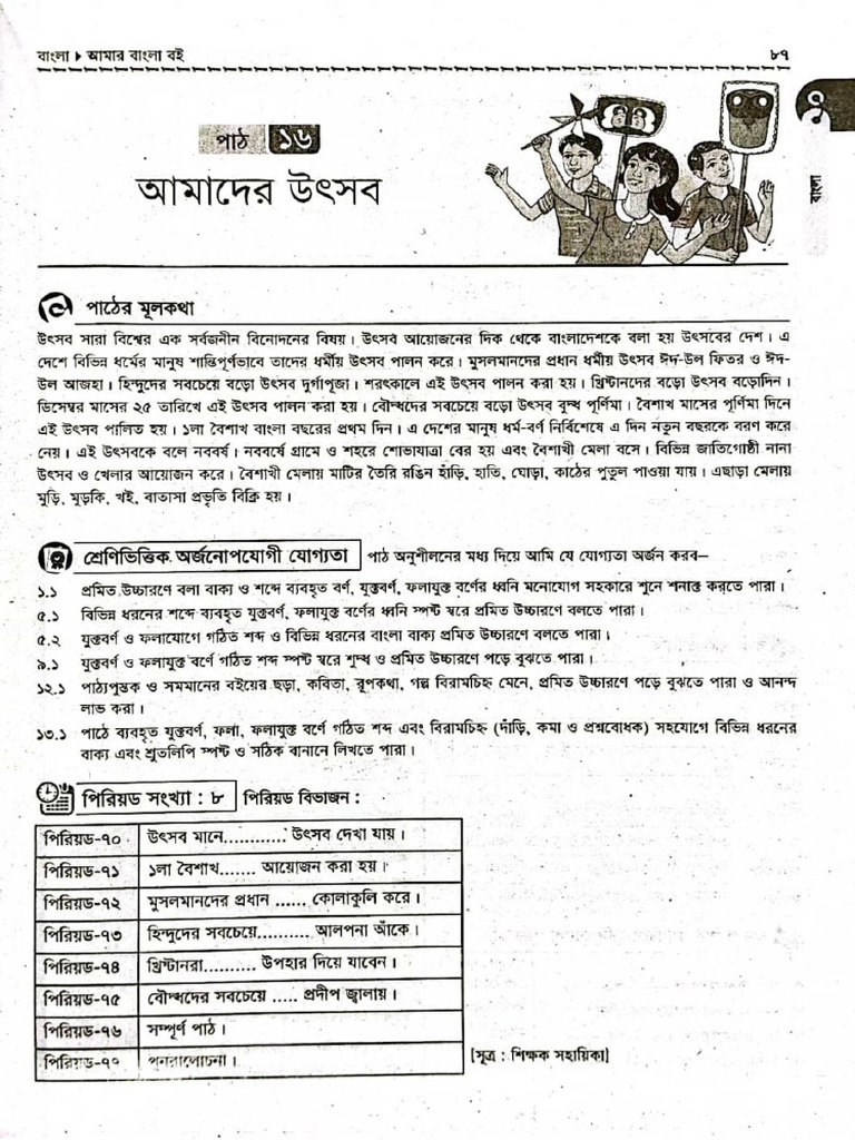 Chapter - Class 3 Bangla | PDF