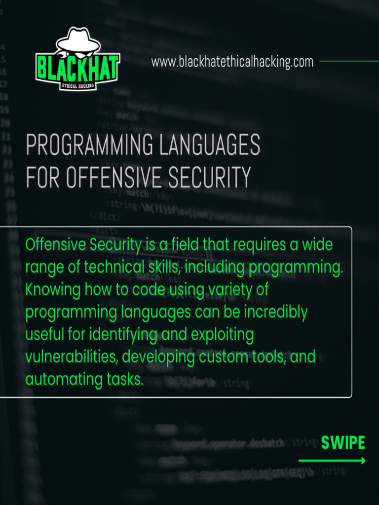 Programming Languages for Offensive Security | PDF | Computer Programming | Scripting Language