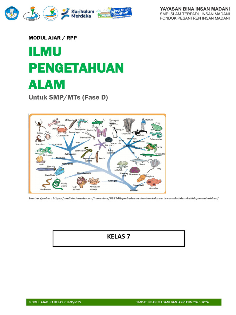 Modul Ajar Ilmu Pengetahuan Alam (IPA) - Klasifikasi Makhluk Hidup - Fase D | PDF
