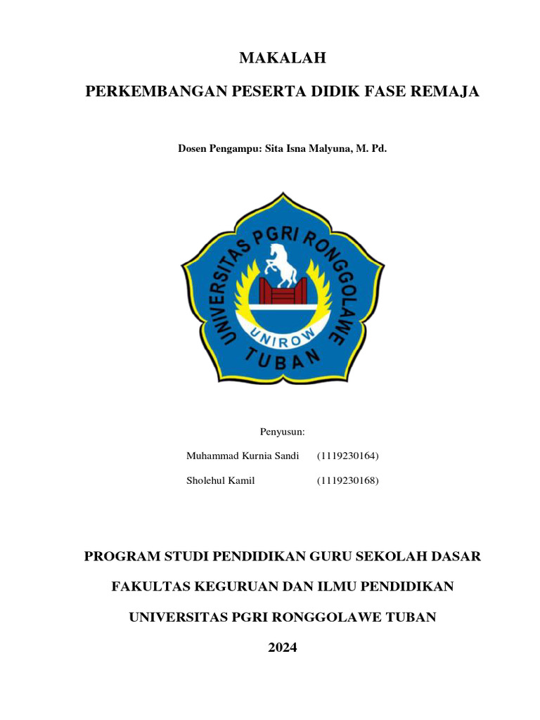 Perkembangan Peserta Didik - Fase Remaja | PDF