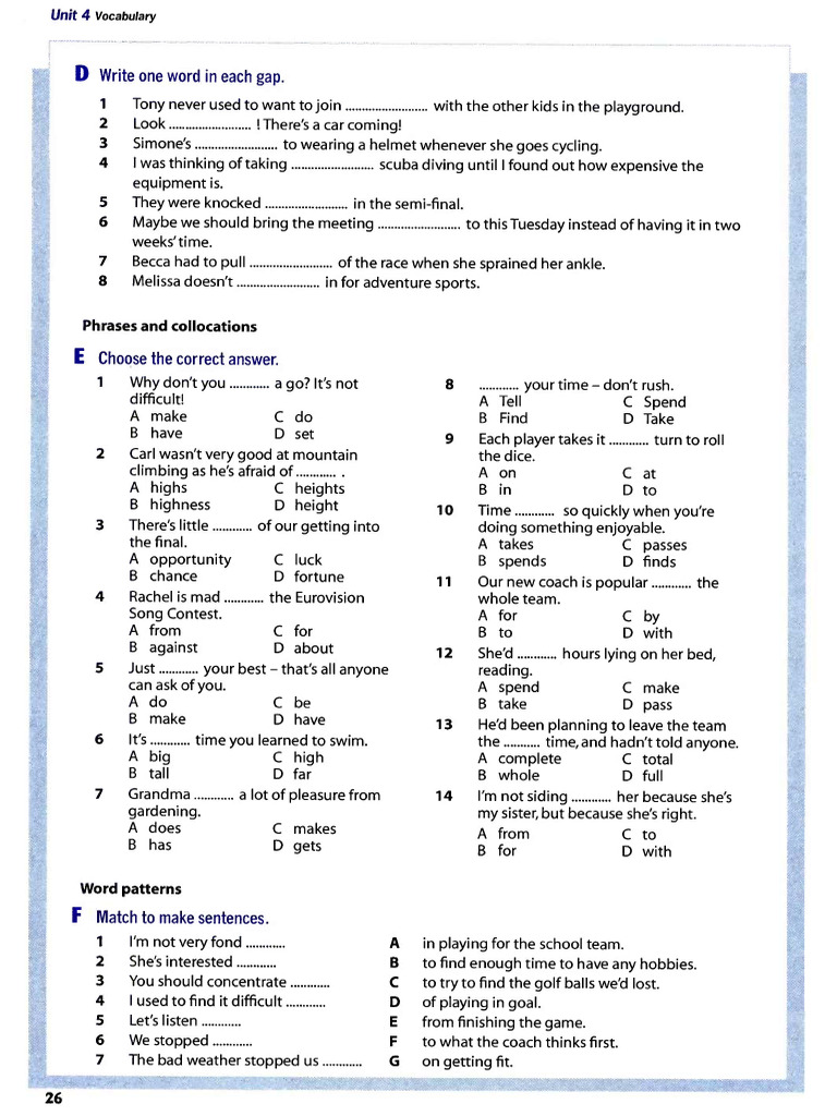 Destination B2. Grammar Vocabulary with Answer Key-pages-28 | PDF