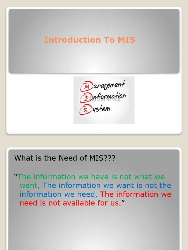 1.introduction To MIS (Done) | PDF