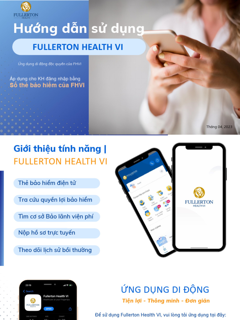 Hướng dẫn đăng nhập & sử dụng app - Fullerton Health VI | PDF