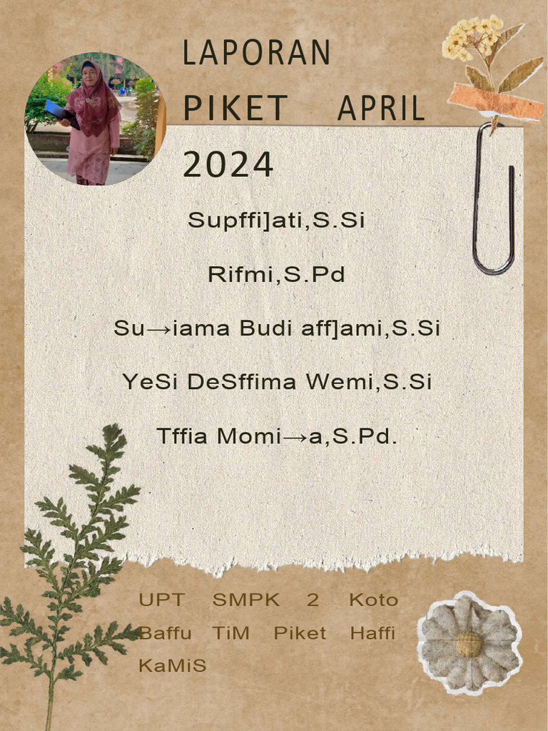 Laporan Piket Yesi Desrina Weni, Bulan April PDF | PDF