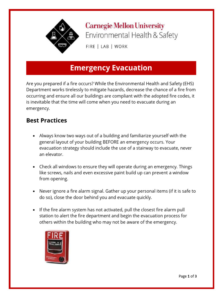 Emergency Evacuation and Fire Drill Guidelines | PDF | Emergency ...
