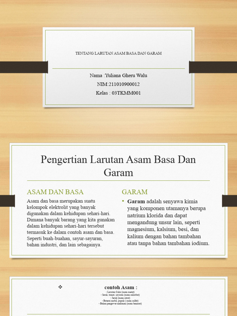 Larutan Asam, Basa, dan Garam: Pengertian | PDF