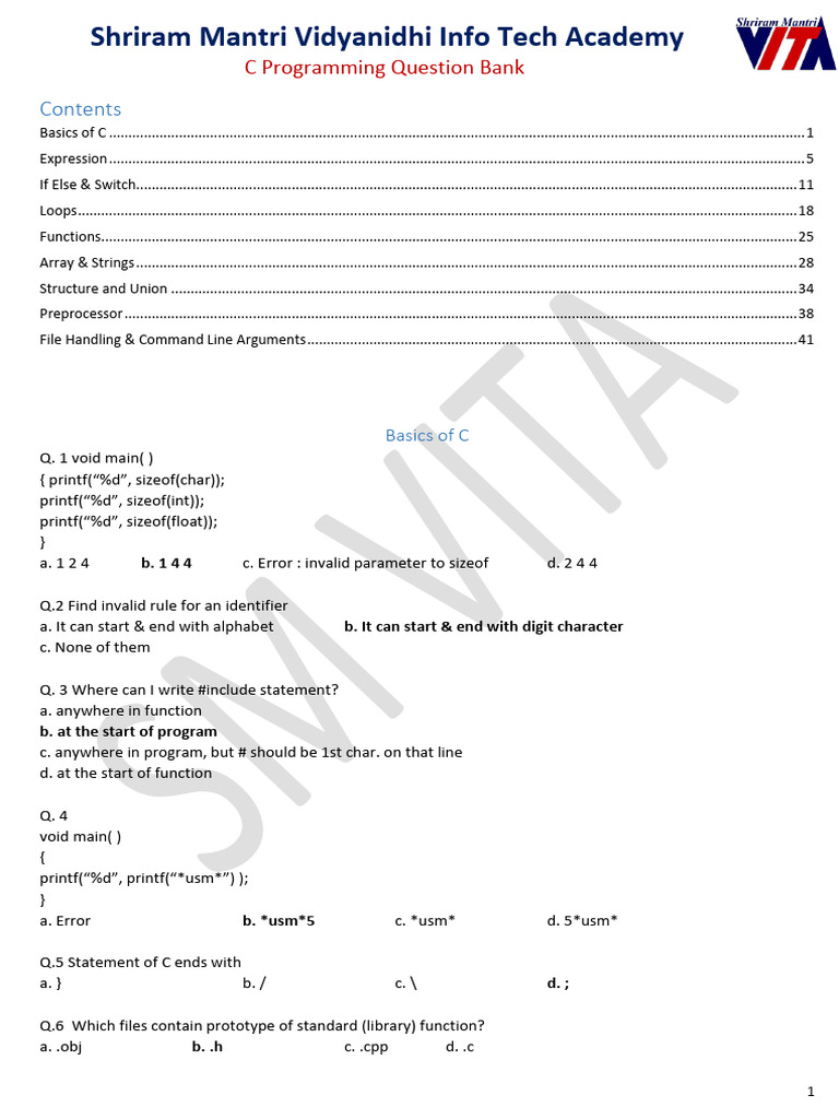 C Programming Pdf C Programming Language Variable Computer
