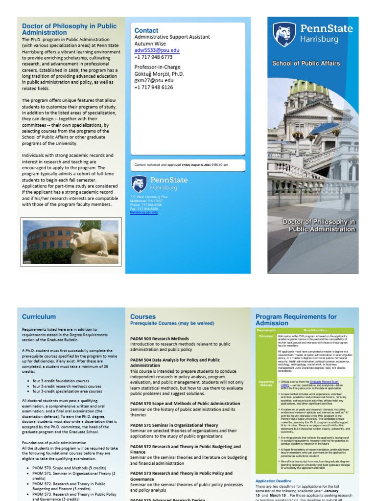 Penn State Doctor-Philosophy-Public-Administration | PDF | Doctor Of ...
