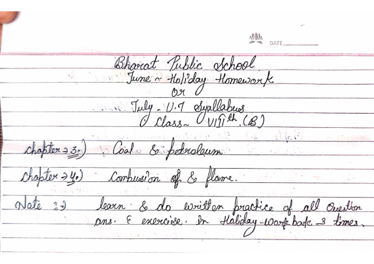 Science Holiday Homework | PDF