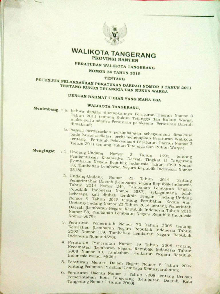 Perwal No.24 Tahun 2015 | PDF