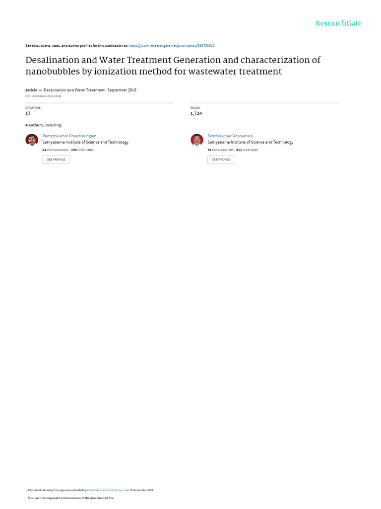 Desalination Water Paper | PDF | Water | Sewage