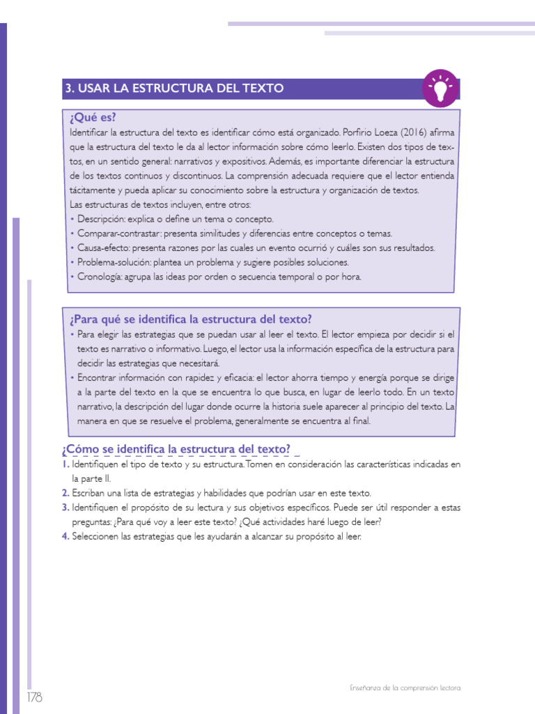 03 - Estrategias de Comprension Lectora - Estructura Del Texto | PDF ...