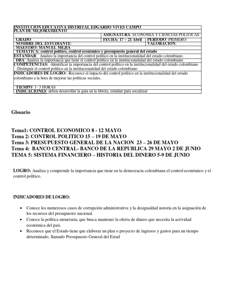 10°-ECONOMIA 2 Periodo | PDF | Dinero | Bancos
