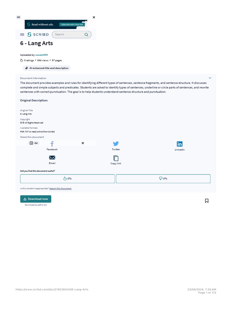 6 - Lang Arts - PDF | PDF | Web 2.0 | Websites