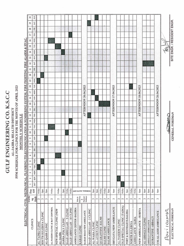 Schedule April | PDF