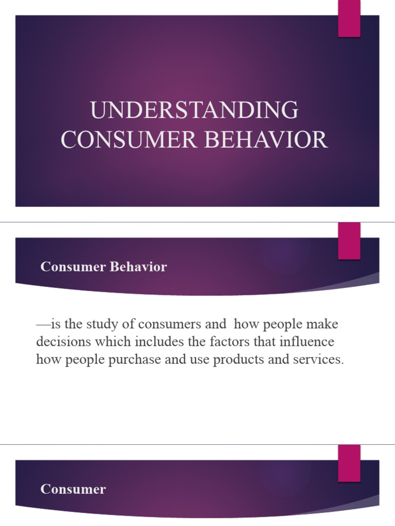 Understanding Consumer Behavior | PDF | Motivational | Motivation