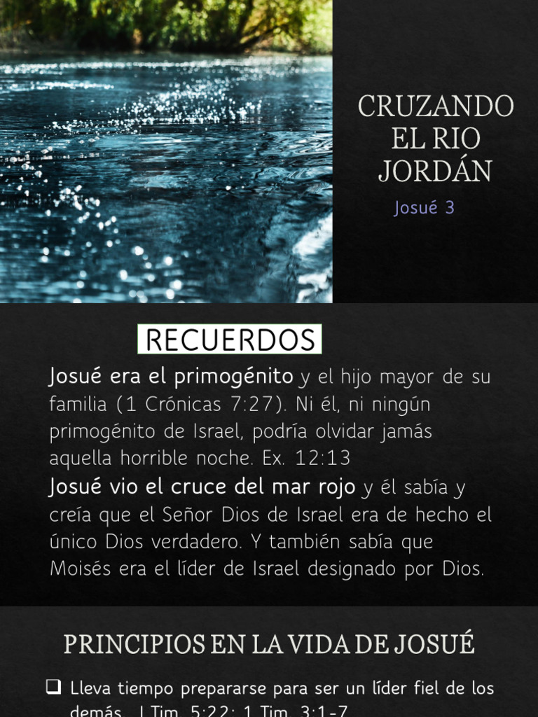 CRUZANDO EL RIO JORDÁN - Jos 3 | PDF | Teología | Creencia religiosa y ...