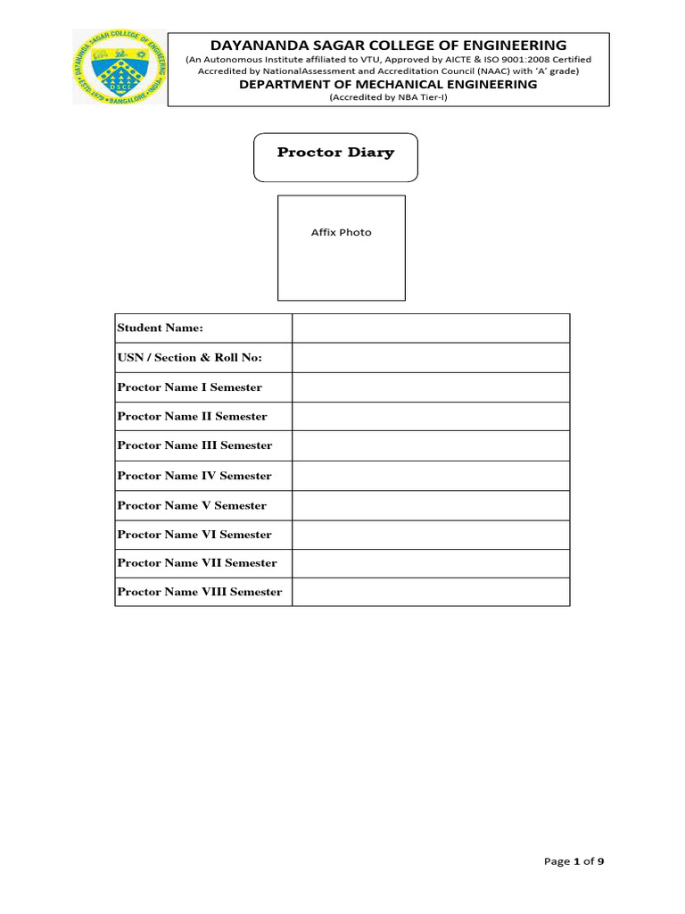 Be-Proctor Form | PDF