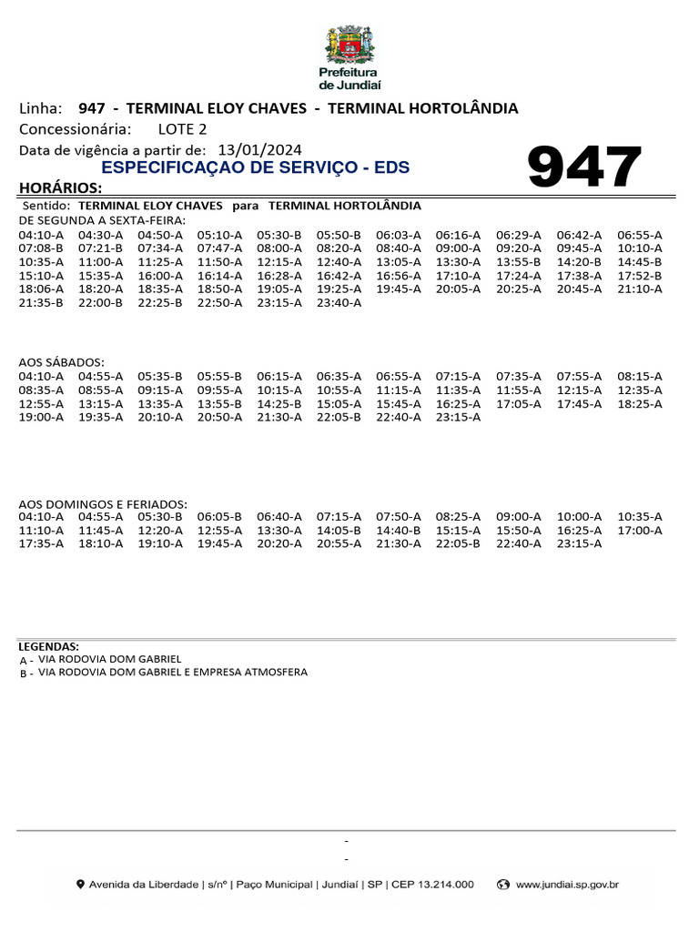 L947 2024 01 13 Eds938 Internet | PDF | Rodovia de acesso controlado | Design urbano
