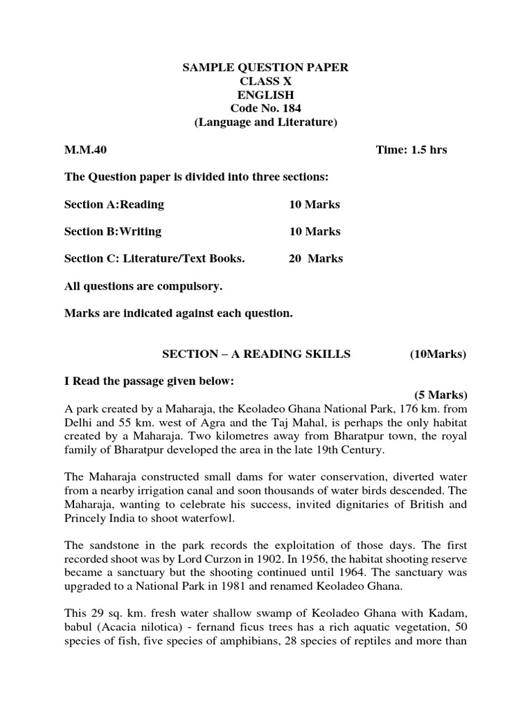 English Practice Paper 2 | PDF | Social Science | Young Adult