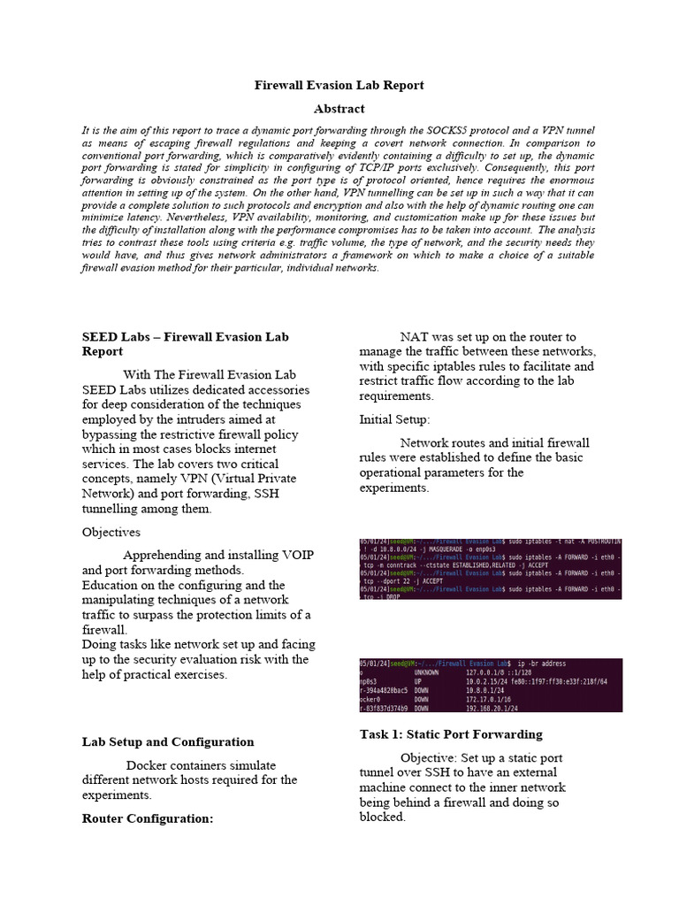 EvasionLab final1 | PDF | Computer Network | Virtual Private Network