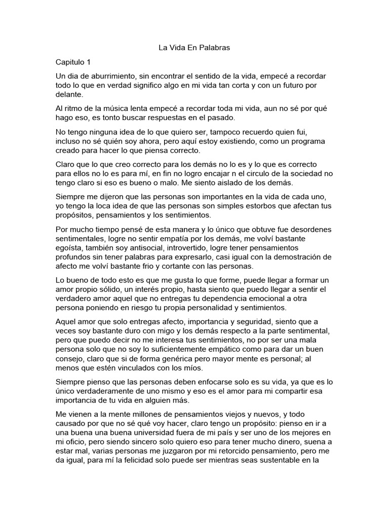 La Vida En Palabras | Descargar gratis PDF | Amor