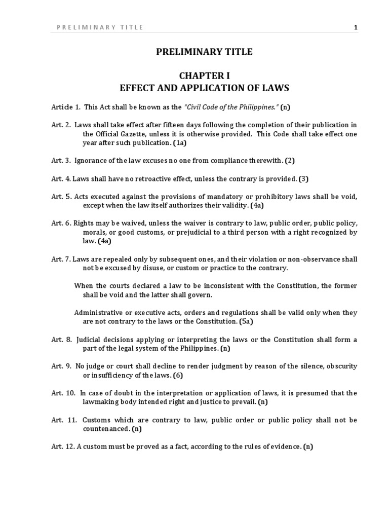 Preliminary Title Effect And Application Of Laws Pdf Crime